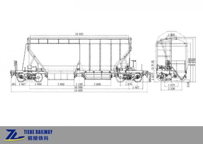 AAR Limestone Railway Hopper Wagons Removable Roof 70t Load