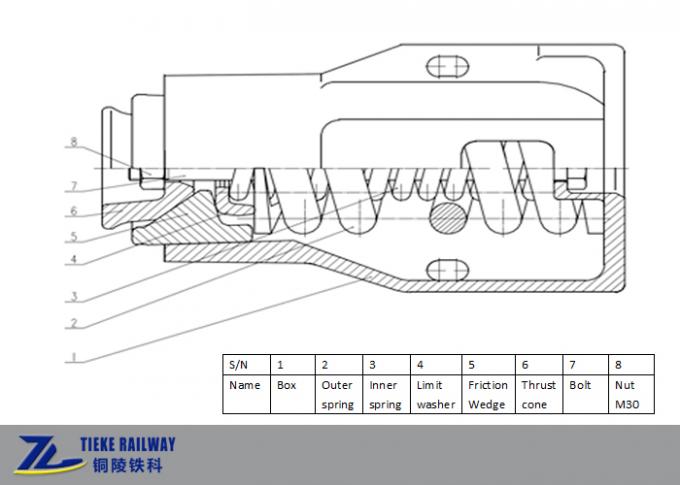 ST Type Train Car Coupler 2000KN Impedance Friction Spring Coupler ...