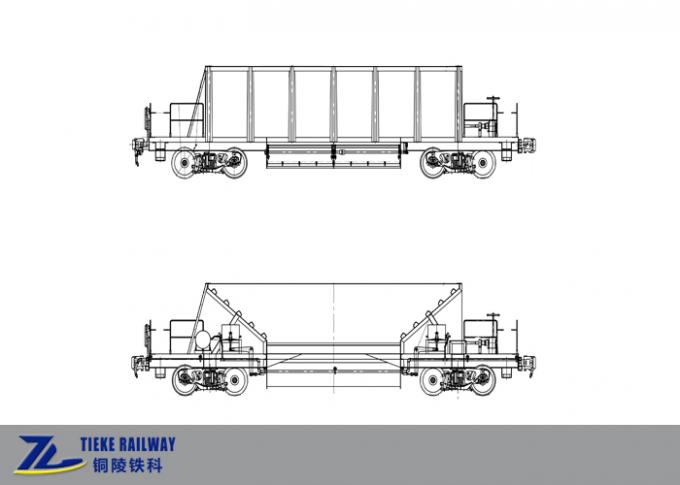 1000mm Meter Gauge Railway Ballast Hopper Wagon Pay Load 40T Capacity ...